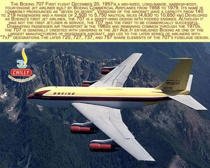 The Boeing 707 first flight December 20, 1957 is a Mid sized, Long ...